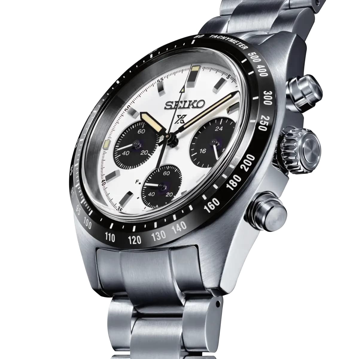 SEIKO Prospex Speedtimer Solar Chronograph Sports White Dial Watch SSC813P1