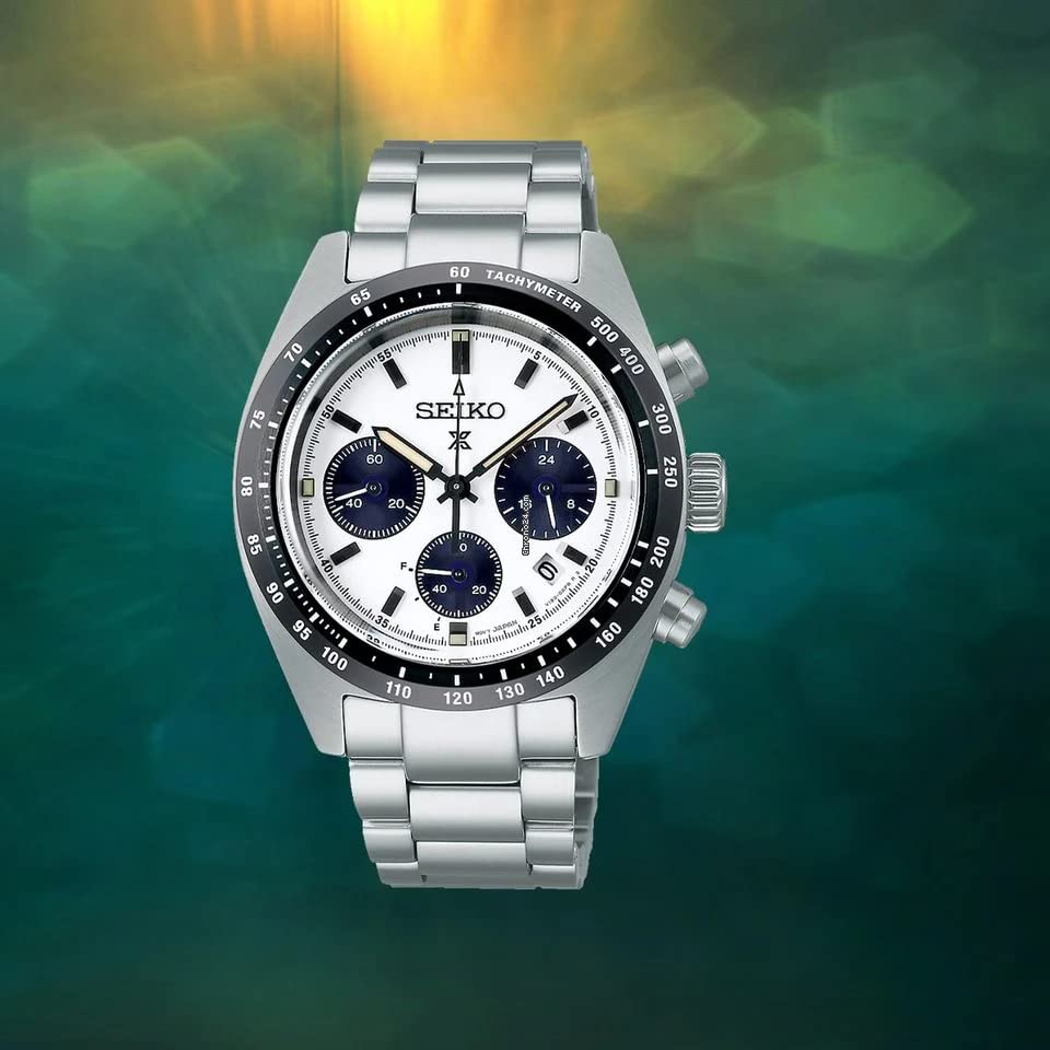 SEIKO Prospex Speedtimer Solar Chronograph Sports White Dial Watch SSC813P1