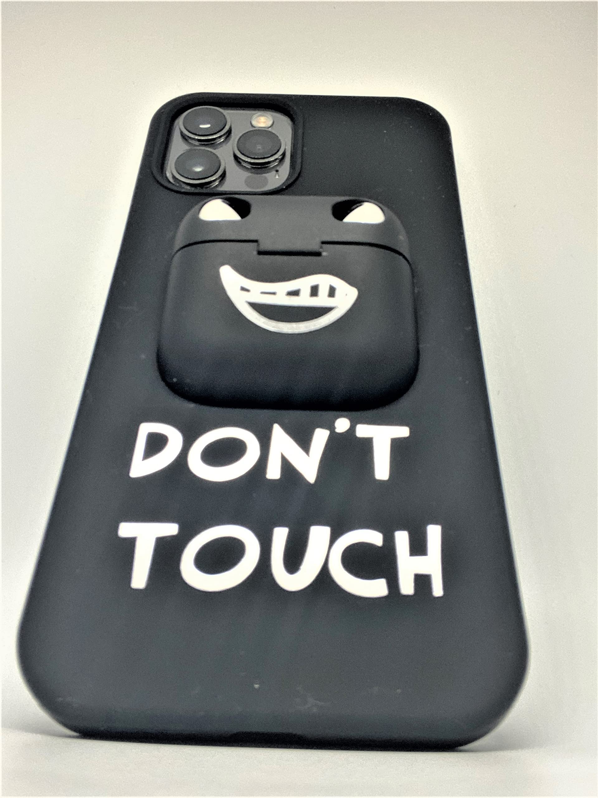 "Don't touch" iPhone 12 Pro Max case with Airpods holder
