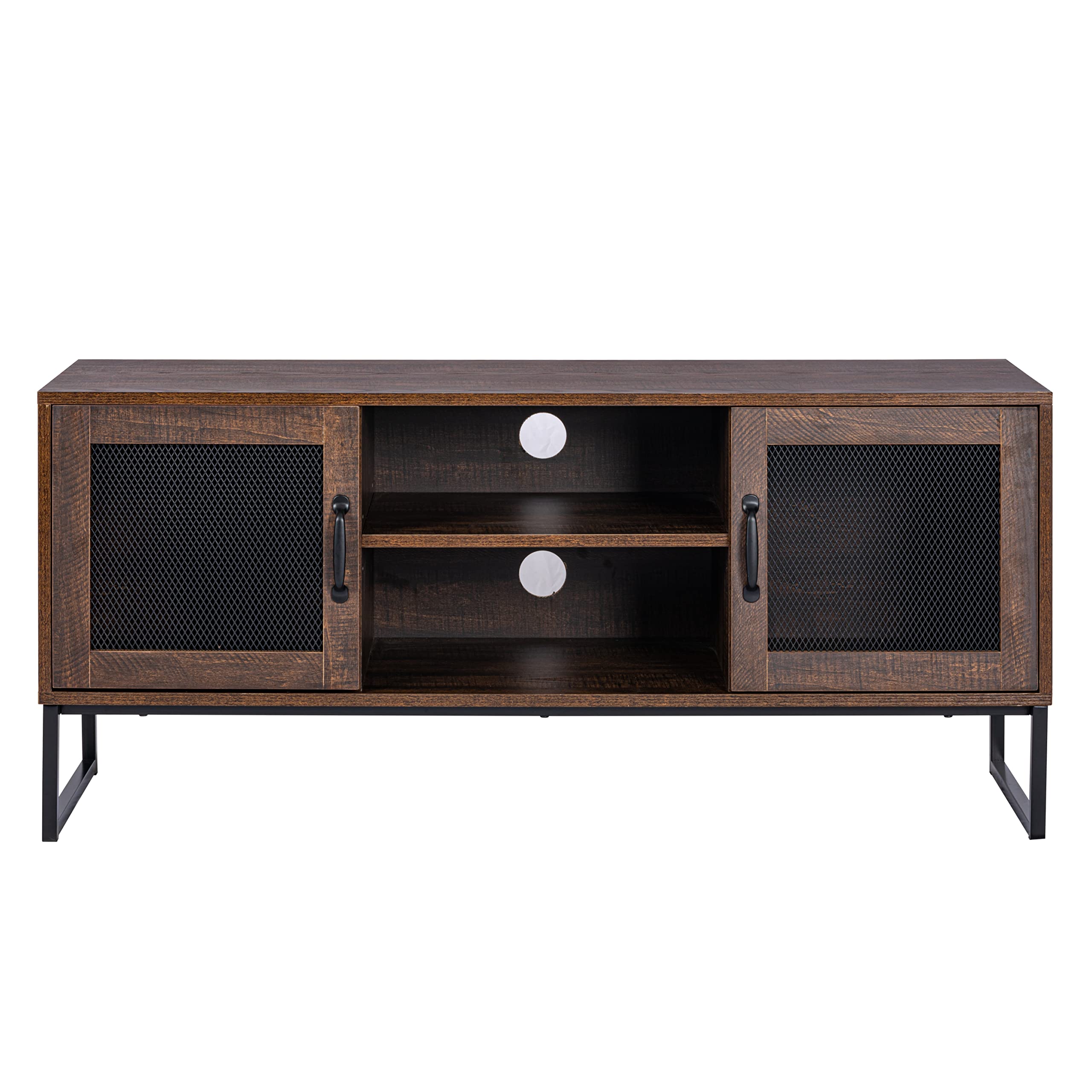 Spirich 48" Composite TV Stand, Fits TVs Up to 48 "with Metal Mesh Doors,Walnut