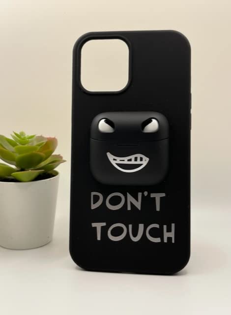"Don't touch" iPhone 12 Pro Max case with Airpods holder