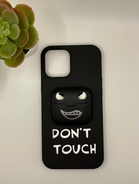 "Don't touch" iPhone 12 Pro Max case with Airpods holder