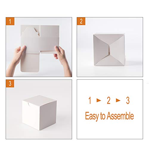 GEFTOL Gift Box 10 Pack 8 x 8 x 4 inches Fold Box Paper Gift Box Bridesmaids Proposal Box for Bridal Birthday Party Christmas (White)