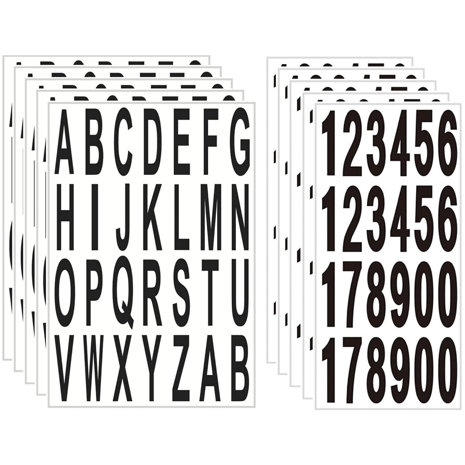 10 Sheet 3 Inch Mailbox Numbers and Letters Cut Classic Style Self-Adhesive Vinyl Waterproof Stickers Letter Decals Sticky for Outside Signs, Window, Door, Car, Truck, Home, House Address (Black)