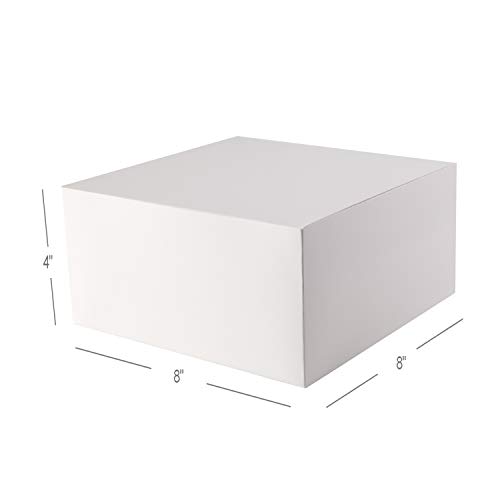 GEFTOL Gift Box 10 Pack 8 x 8 x 4 inches Fold Box Paper Gift Box Bridesmaids Proposal Box for Bridal Birthday Party Christmas (White)