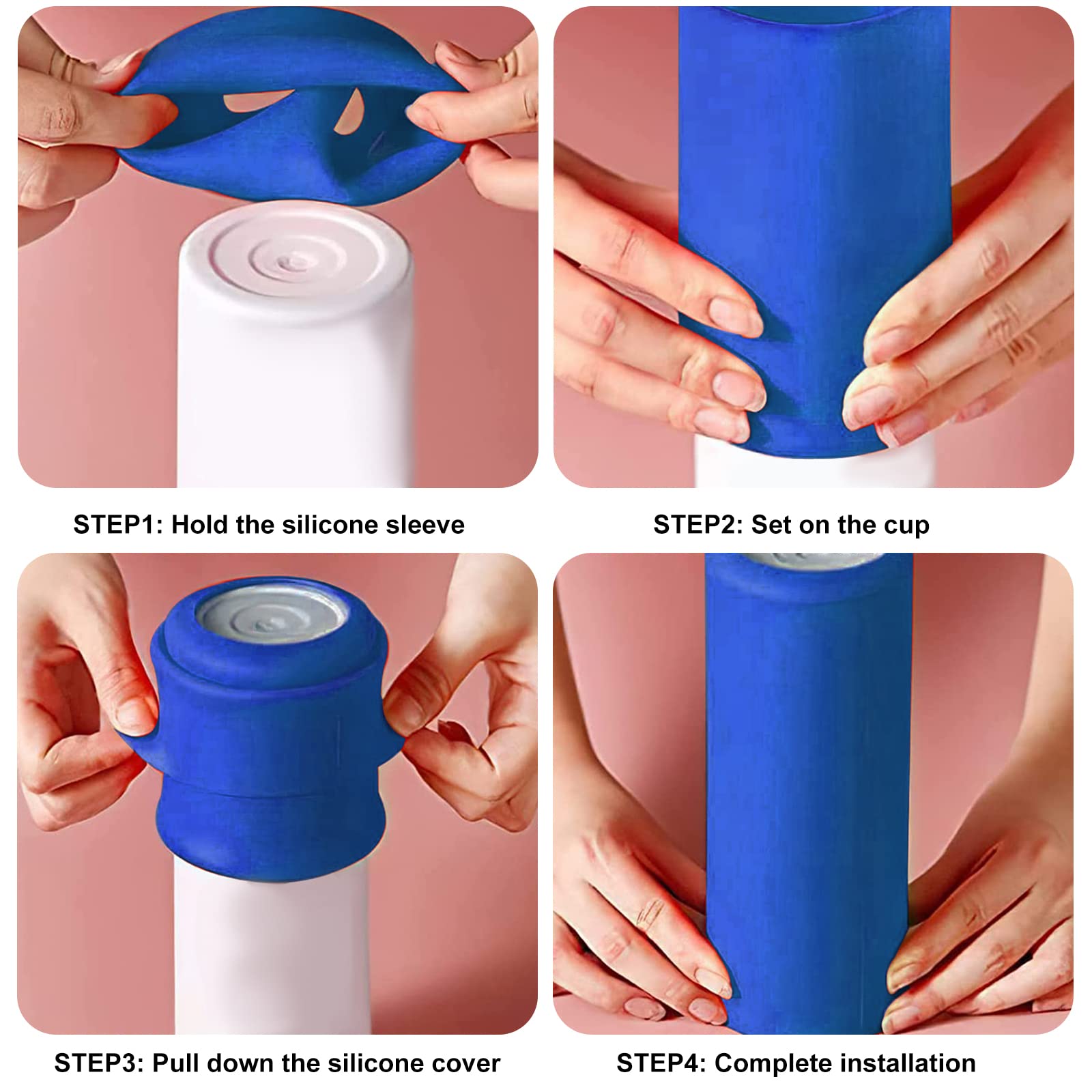 GORGECRAFT 2PCS Unseamed Silicone Wrap for Sublimation Tumblers 20oz Reusable Silicone Sublimation Sleeve Mug Clamp Sleeve Fixture for Full Wrap Tumbler Blanks Sublimation(Blue)
