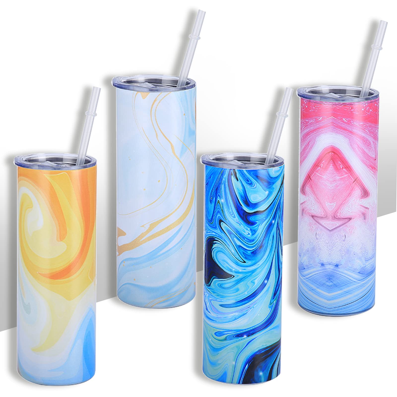 GORGECRAFT 2PCS Unseamed Silicone Wrap for Sublimation Tumblers 20oz Reusable Silicone Sublimation Sleeve Mug Clamp Sleeve Fixture for Full Wrap Tumbler Blanks Sublimation(Blue)