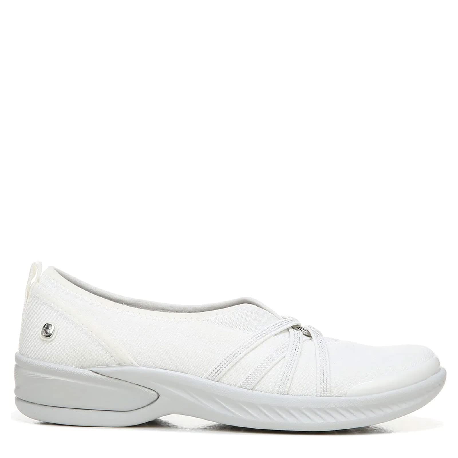 BZees Women's Niche Slip-On Comfort Ballet Flat,Bright White,7 Wide