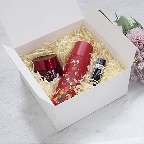 GEFTOL Gift Box 10 Pack 8 x 8 x 4 inches Fold Box Paper Gift Box Bridesmaids Proposal Box for Bridal Birthday Party Christmas (White)