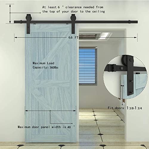 YIGOLD 9ft Barn Door Hardware Kit, Hardware for Sliding Barn Door, Antique Style, Sliding Smoothly Quietly, Factory Outlet Upgraded Version Quality Carbon Steel (I Shape Hanger)