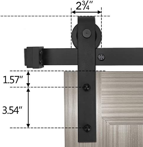YIGOLD 9ft Barn Door Hardware Kit, Hardware for Sliding Barn Door, Antique Style, Sliding Smoothly Quietly, Factory Outlet Upgraded Version Quality Carbon Steel (I Shape Hanger)