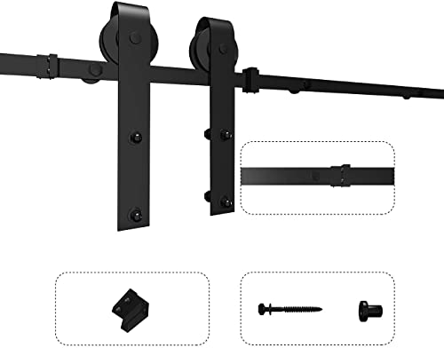 YIGOLD 9ft Barn Door Hardware Kit, Hardware for Sliding Barn Door, Antique Style, Sliding Smoothly Quietly, Factory Outlet Upgraded Version Quality Carbon Steel (I Shape Hanger)