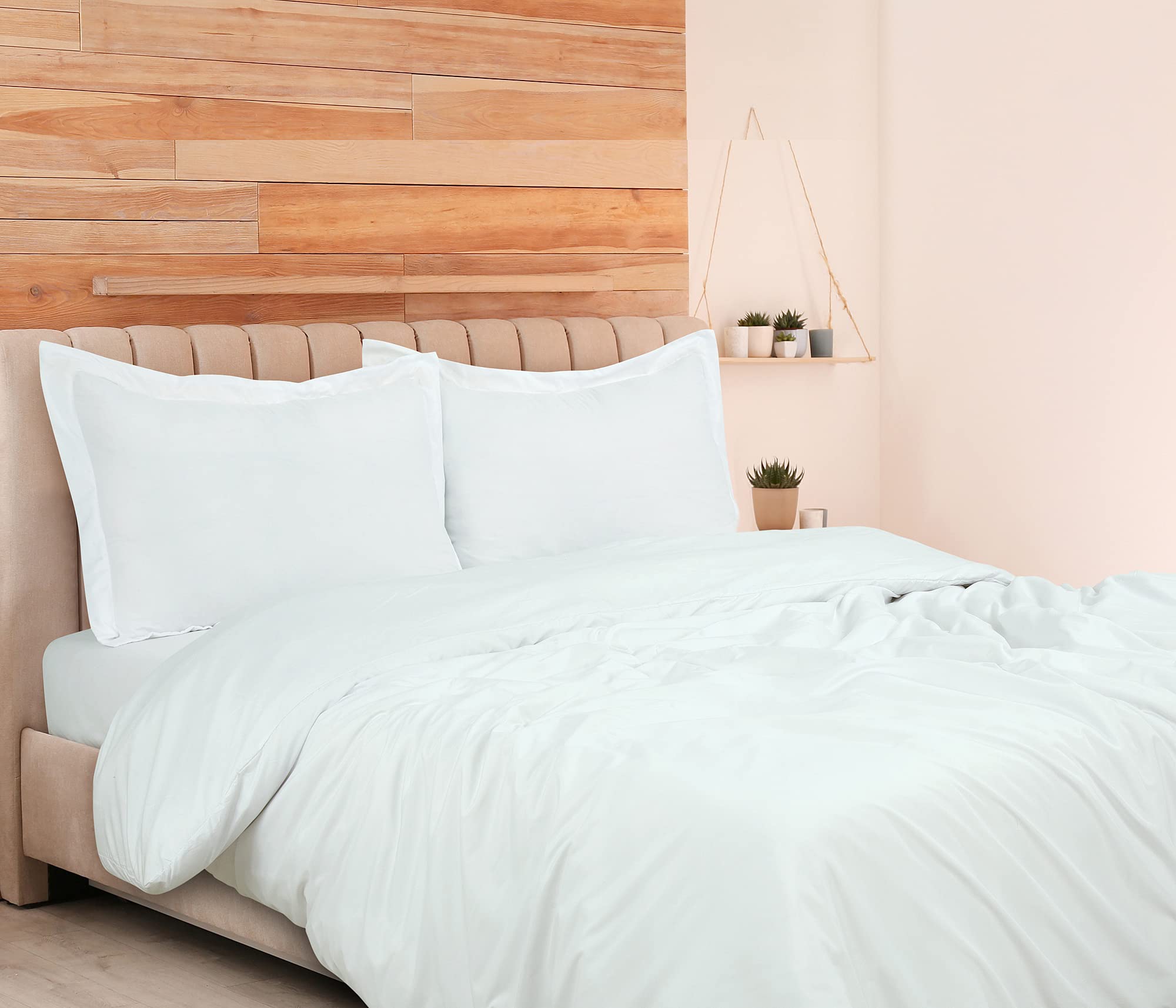 ROYALE White Duvet Cover Full Size - 3 Piece Bedding Comforter Covers - Button Closure - 1 Full Duvet Covers 80x90 inches and 2 Pillow Shams - No Comforter Included