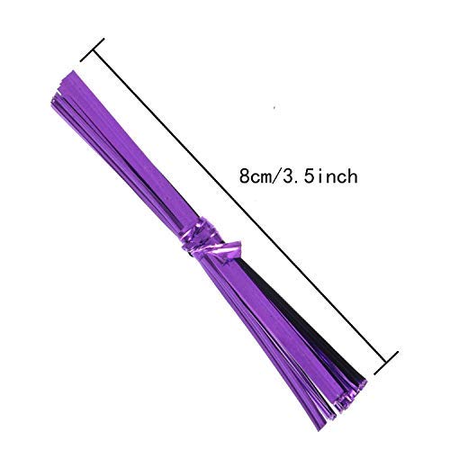 200 Pcs 10 in x 6 in(1.4mil.) Clear Flat Cello Cellophane Treat Bags Good for Bakery, Cookies, Candies,Dessert with five random color Twist Ties!