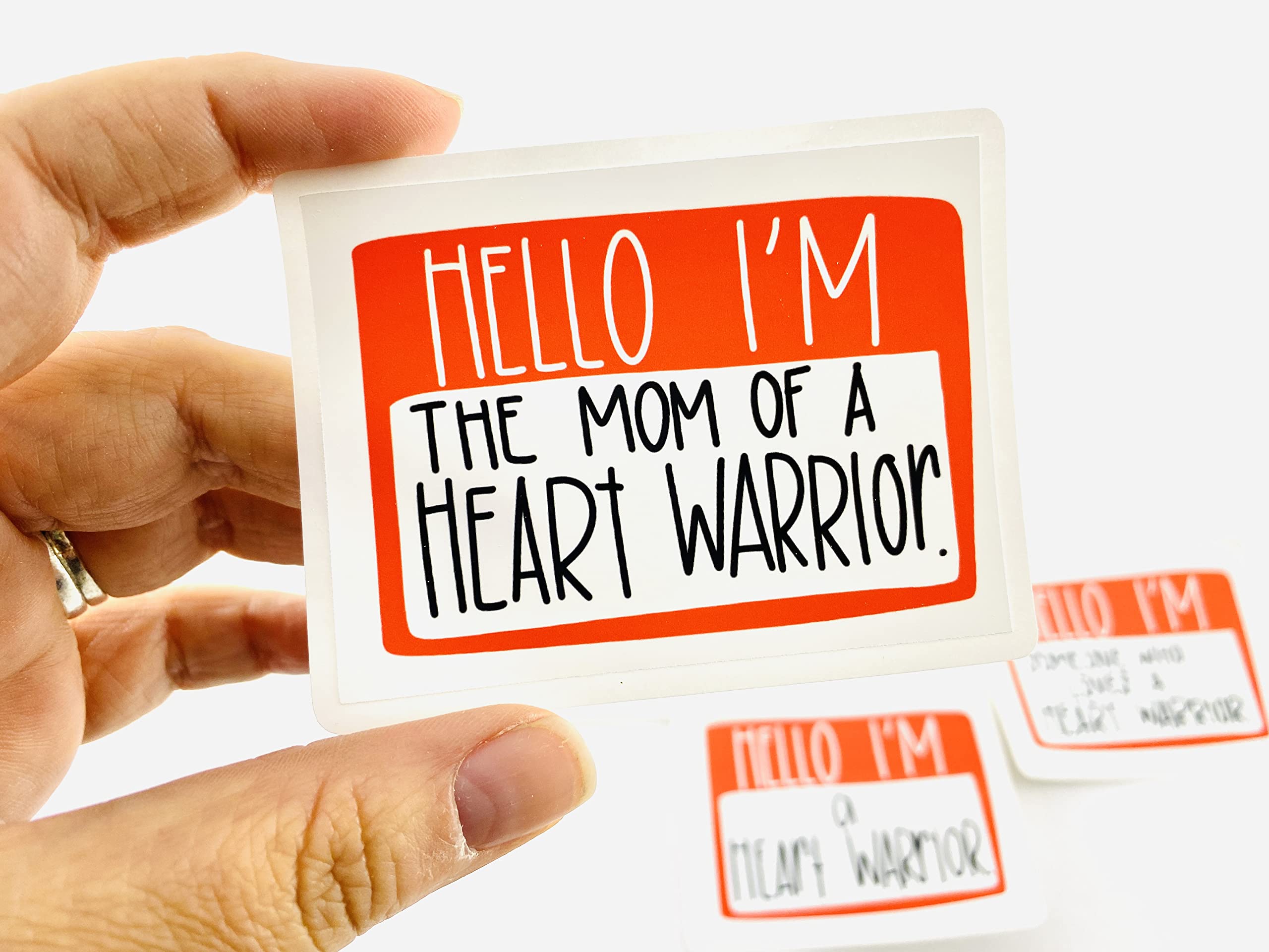 Hello I'm Nametag, Heart Warrior Mom- CHD Awareness Vinyl Sticker