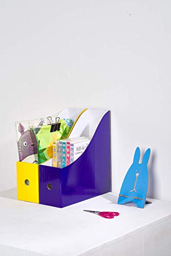 Magazine File Holder, Folder Holder, Magazine Organizer, Book Bins, Set of 6, Multi-Color