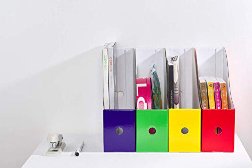 Magazine File Holder, Folder Holder, Magazine Organizer, Book Bins, Set of 6, Multi-Color