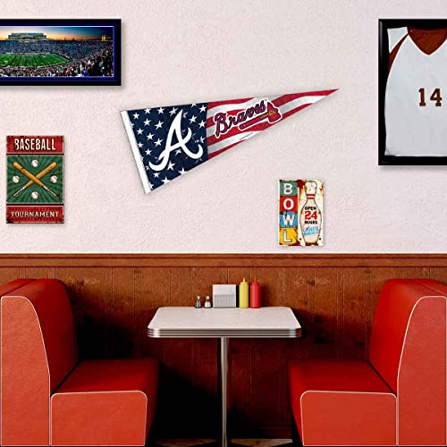 WinCraft Braves Nation USA Stars and Stripes Pennant Full Size Pennant Flag