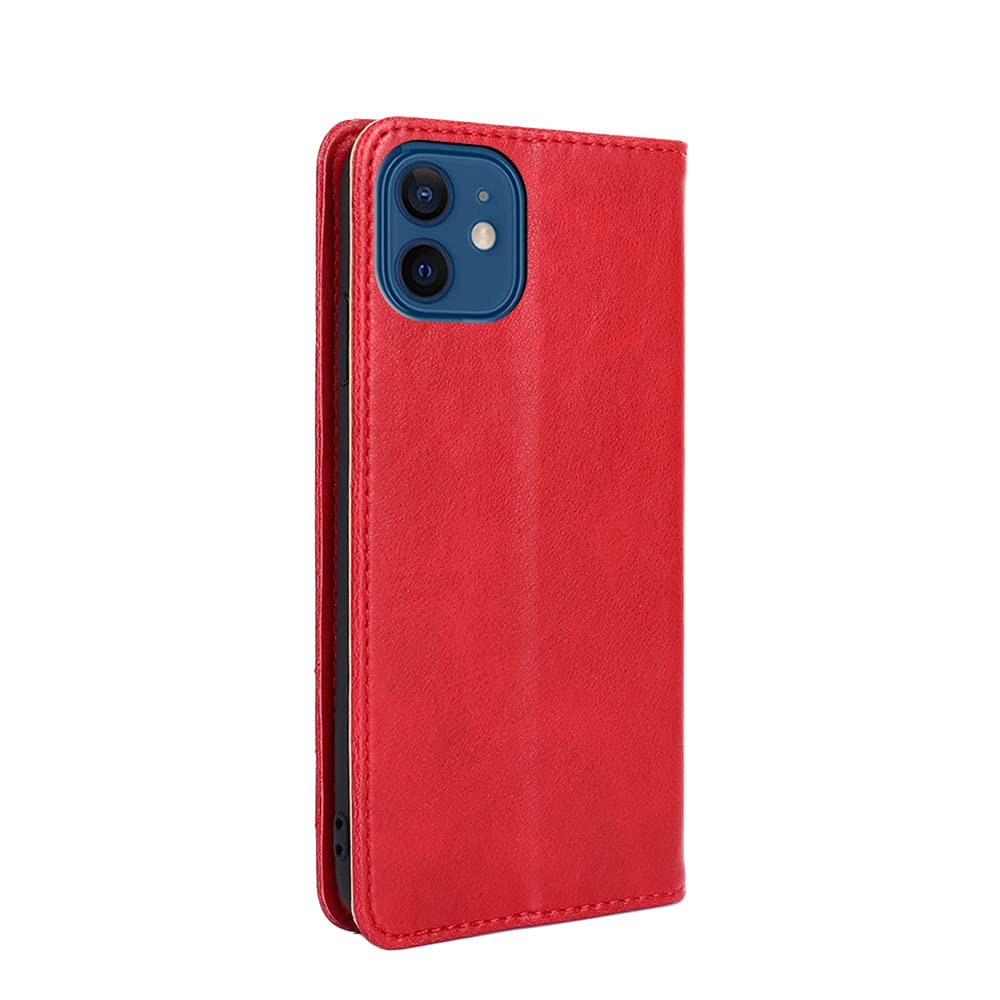 Fansipro Wallet Folio Case for Oppo Reno 2 Z, Premium PU Leather Slim Fit Cover for Reno 2 Z, 3 Card Slots, Align Cutouts, Red