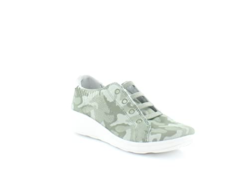 BZees Womens Golden Knit Casual and Fashion Sneakers Green 6 Medium (B,M)