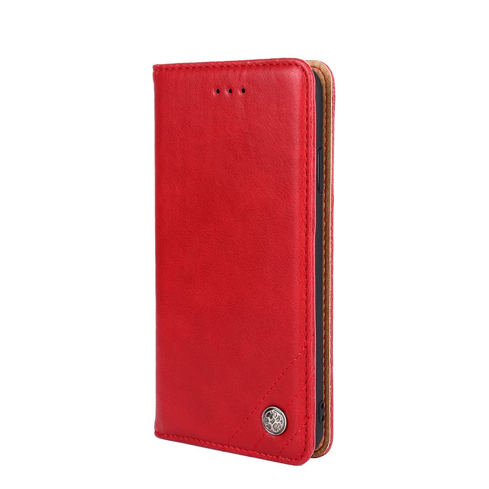 Fansipro Wallet Folio Case for Oppo Reno 2 Z, Premium PU Leather Slim Fit Cover for Reno 2 Z, 3 Card Slots, Align Cutouts, Red
