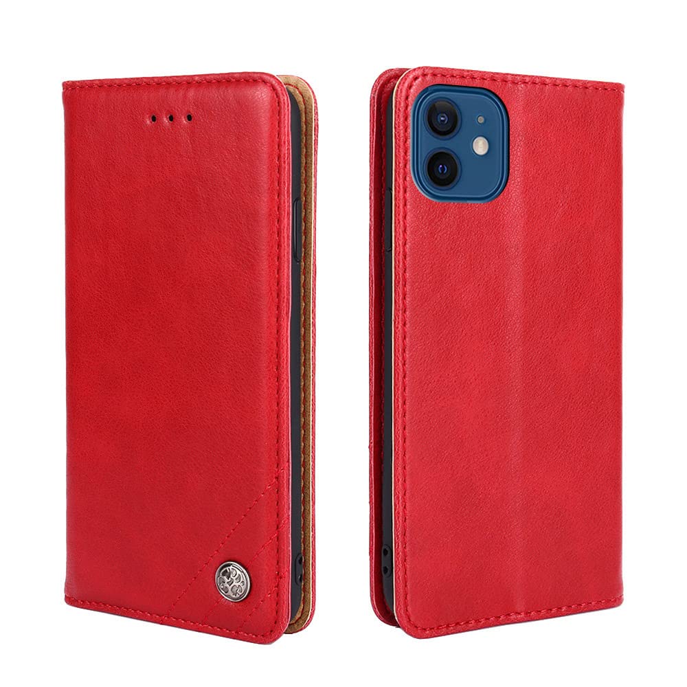 Fansipro Wallet Folio Case for Oppo Reno 2 Z, Premium PU Leather Slim Fit Cover for Reno 2 Z, 3 Card Slots, Align Cutouts, Red