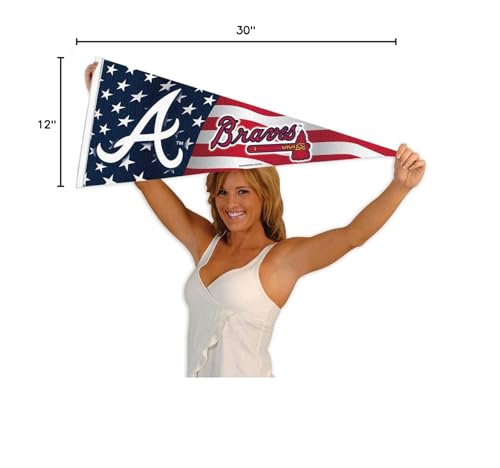 WinCraft Braves Nation USA Stars and Stripes Pennant Full Size Pennant Flag