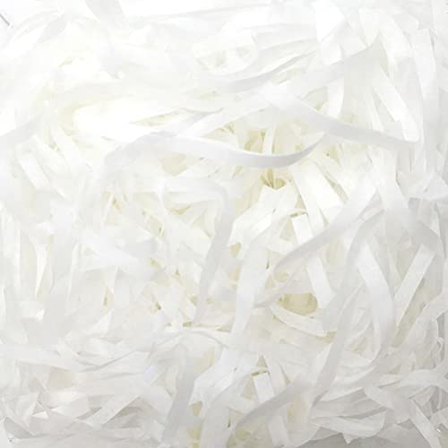 HLNLSU Cut Paper Shred Filler (1 LB) for Packing and Filling Gift Baskets,Multi-color optional (White)