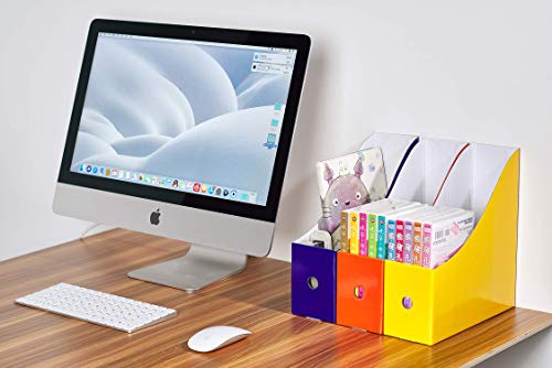 Magazine File Holder, Folder Holder, Magazine Organizer, Book Bins, Set of 6, Multi-Color