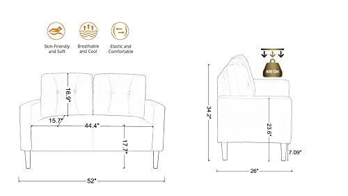 Msaleen Small Sofa Mini Couch Loveseat β Blue Couch Sofa Button Tufted Couch, Mid Century Small Loveseat 2-Seater Contemporary Modern Sofas Small Loveseat for Small Space Navy Blue Accent Love Seat