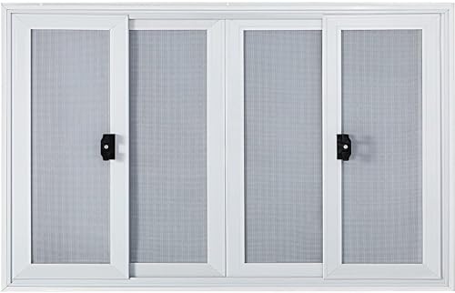 VEVOR Concession Window 60 x 36 inch, Aluminum Alloy Food Truck Service Window with 4 Horizontal Sliding Screen Windows & Awning Door & Drag Hook, Serving Window for Food Trucks Concession Trailers