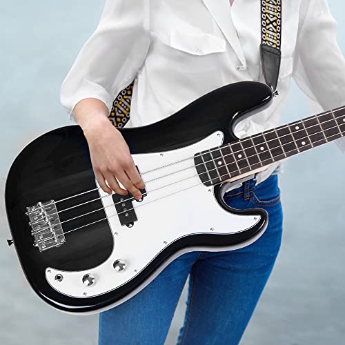 Polar Aurora NEW Full Size 4 Strings Blue Electric Bass Guitar+ Amp Cord+ Gigbag…
