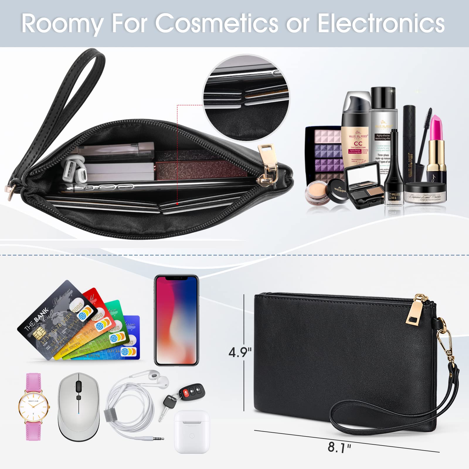 Laptop Bag for Women 15.6 Inch Laptop Tote Bags PU Leather Lightweight Womens Computer Bag Office Shoulder Bag Handbag Large Capacity Work Briefcase Bag 2PCs Black Crocodile Pattern