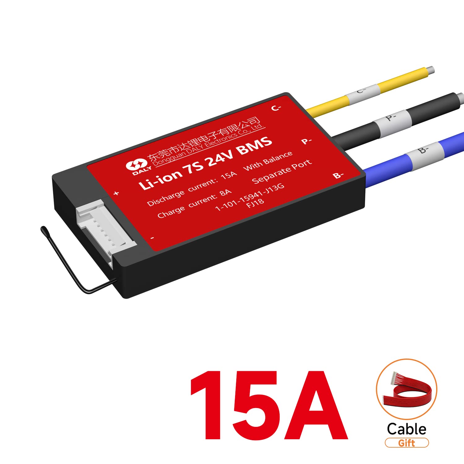 DALY BMS li-ion 7s 24V 15A with Separate Port Temperature Sensor for Lithium Battery Pack Rated 3.7V Electric Tools