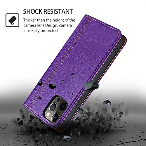 Fansipro Wallet Folio Case for Oppo Reno 2 F, Premium PU Leather Slim Fit Cover for Reno 2 F, 1 Card Slot, Unique Design, Purple