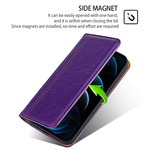 Fansipro Wallet Folio Case for Oppo Reno 2 F, Premium PU Leather Slim Fit Cover for Reno 2 F, 1 Card Slot, Unique Design, Purple