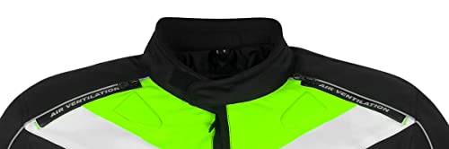 FTX Men's Armored Motorcycle Jacket, Racing Style Riding Gear, Dual Sports Protective Riding Motorcycle Jacket Mens (Large, Black/Green)
