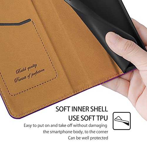 Fansipro Wallet Folio Case for Oppo Reno 2 F, Premium PU Leather Slim Fit Cover for Reno 2 F, 1 Card Slot, Unique Design, Purple