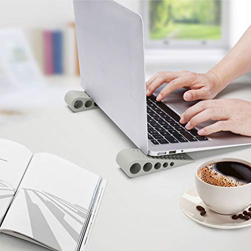 SUPBEE Laptop & Notebook Stands, [4 Pack] Portable Anti-Slip Rubber Elevated Kickstand Holder, Desktop Stable Tilting Wedge & Scratch-Free Ventilated Risers for All Laptop, Notebook, Computer Keyboard