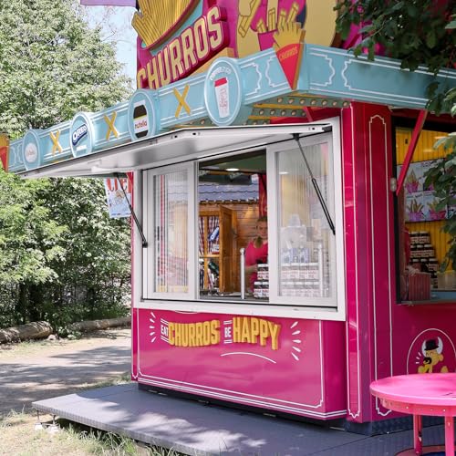 VEVOR Concession Window 60 x 36 inch, Aluminum Alloy Food Truck Service Window with 4 Horizontal Sliding Screen Windows & Awning Door & Drag Hook, Serving Window for Food Trucks Concession Trailers