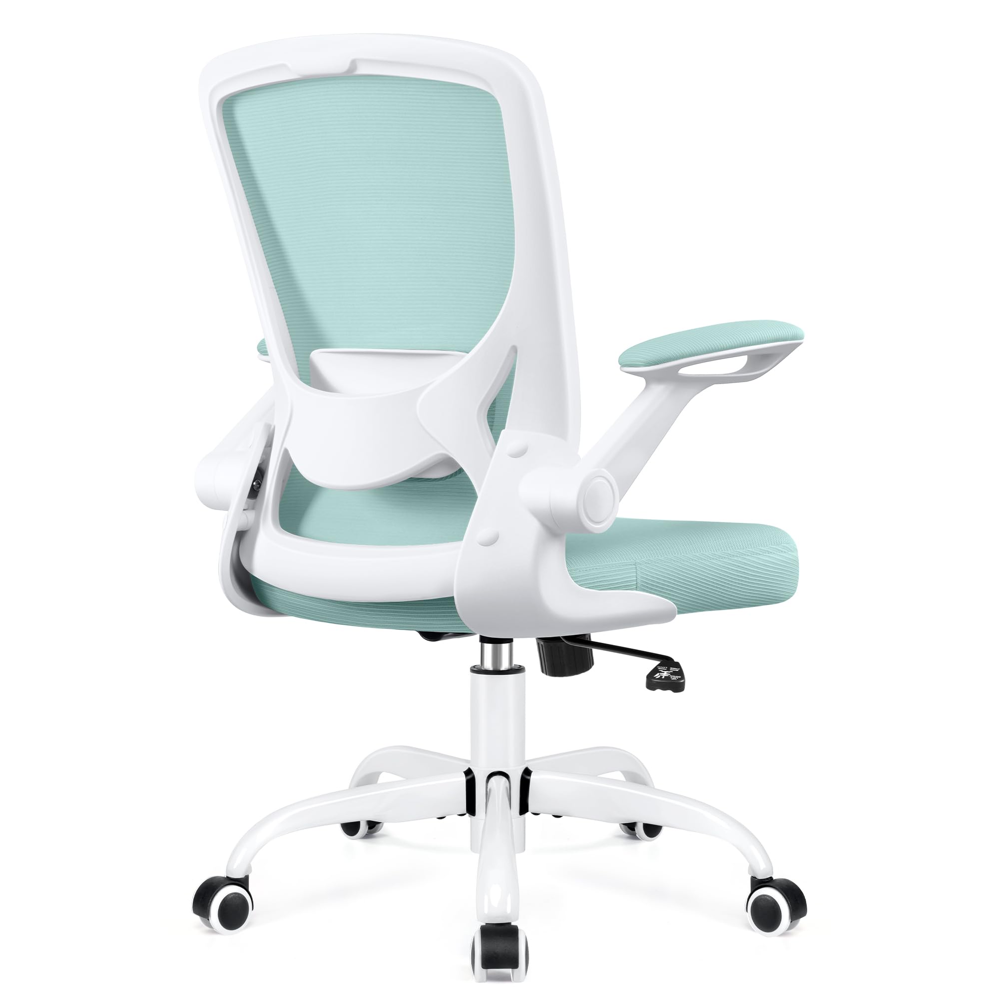 KERDOM Ergonomic Mesh Office Chair with Lumbar Support, Flip-up Arms & Swivel Feature - Adjustable Height Home/Gaming Chair (LightBlue)