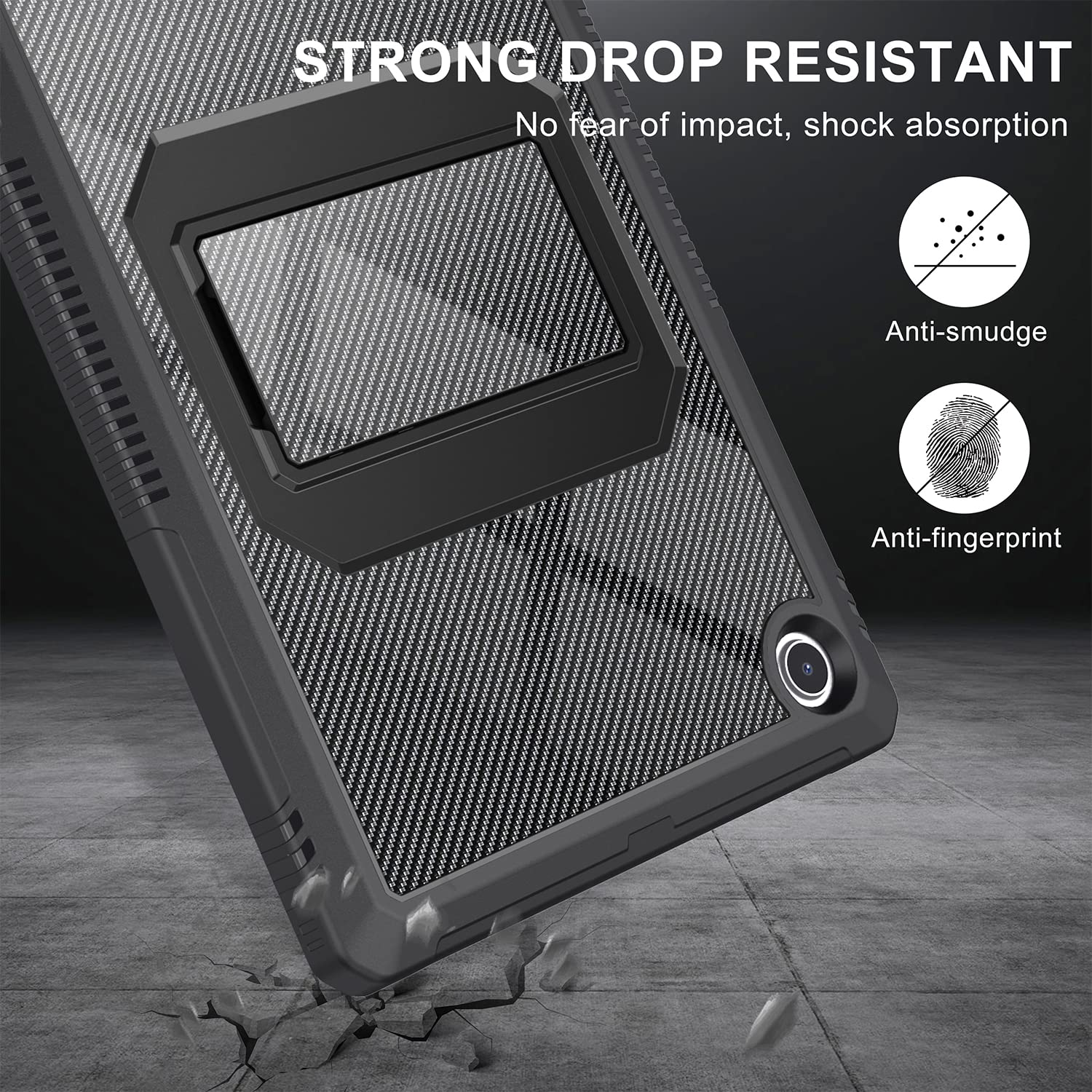 Soke Galaxy Tab A8 Case 10.5 Inch (SM-X200/X205/X207), with Built-in Screen Protector, Rugged Full Body Protective Case for 2022 Samsung Galaxy Tab A8 10.5(Black)