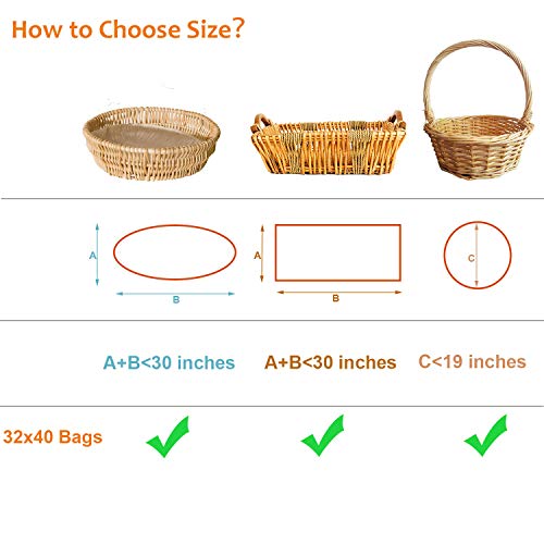 Extra Large Shrink Wrap Bags for Gift Baskets, 32x40 inches Clear PVC Heat Gift Basket Shrink Bags 5Pack