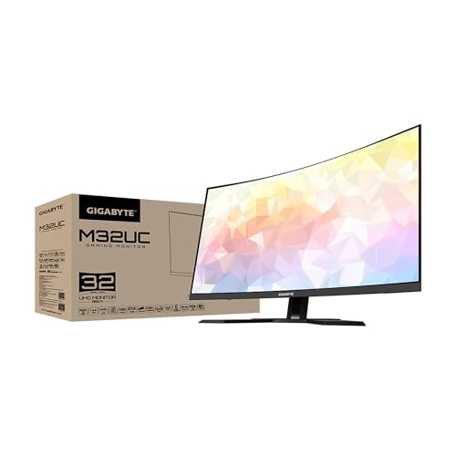 GIGABYTE M32UC 32" 144Hz (160Hz OC) 4K UHD Curved Gaming Monitor, SS VA, 3840x2160 Display, 1ms Response Time (MPRT), 1x DisplayPort 1.4, 2x HDMI 2.1, 1x USB Type-C, 4x USB 3.2