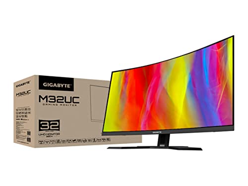 GIGABYTE M32UC 32" 144Hz (160Hz OC) 4K UHD Curved Gaming Monitor, SS VA, 3840x2160 Display, 1ms Response Time (MPRT), 1x DisplayPort 1.4, 2x HDMI 2.1, 1x USB Type-C, 4x USB 3.2