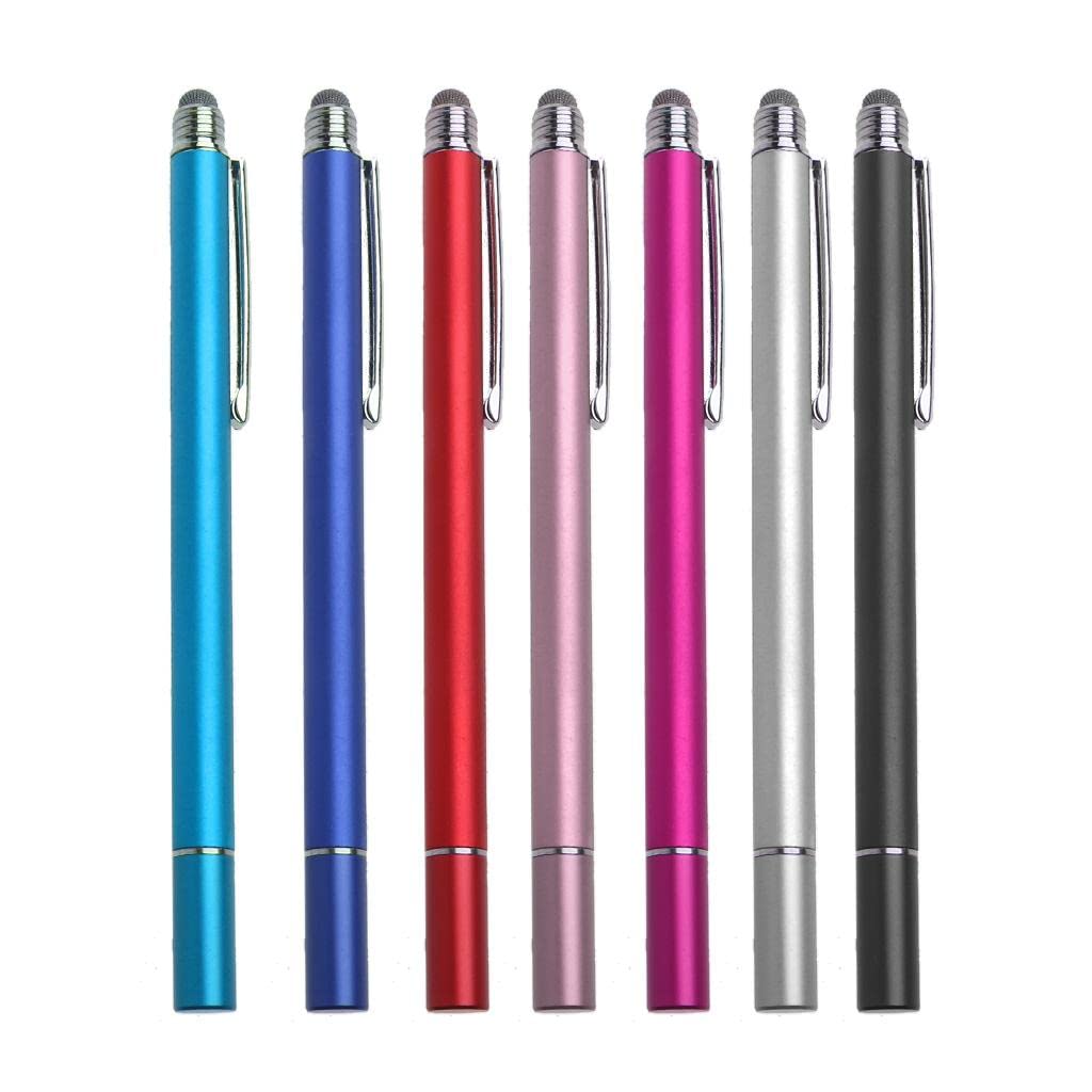 BoxWave Stylus Pen Compatible with Microsoft Surface Duo 2 5G - DualTip Capacitive Stylus, Fiber Tip Disc Tip Capacitive Stylus Pen for Microsoft Surface Duo 2 5G - Metallic Silver