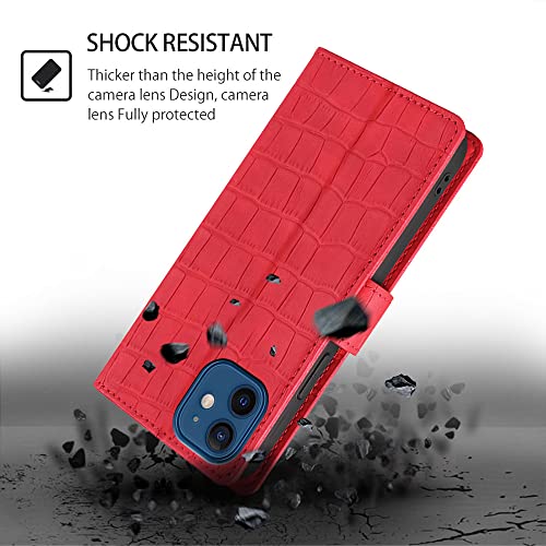 Fansipro Wallet Folio Case for Oppo Reno 2, Premium PU Leather Slim Fit Cover for Reno 2, 3 Card Slots, Portable, Red