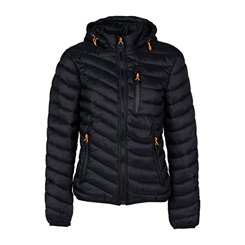HORZE Holly Womens Fitted Padded Equestrian Horse Riding Winter Jacket - Black - 8/10