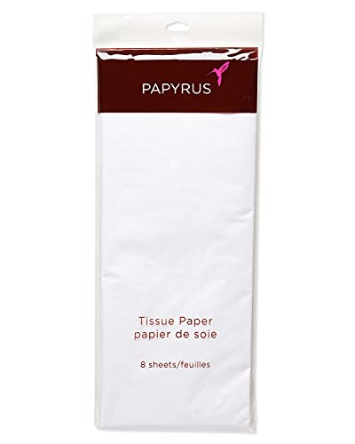 Papyrus White Tissue Paper for Gifts, Decorations, Crafts, DIY and More (8-Sheets)
