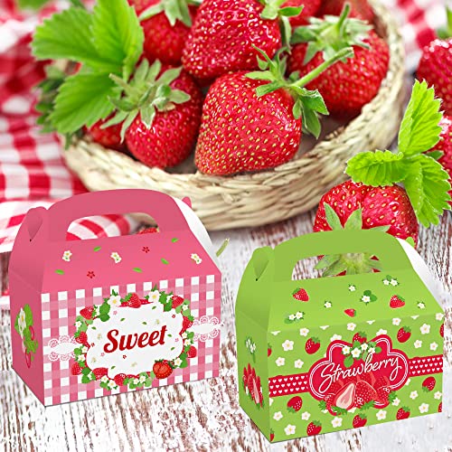 NA 12 Packs Fruit Strawberry Party Favor Treat Boxes Goodies Boxes Party Time Gift Boxes for Birthday Party Decration Supplies